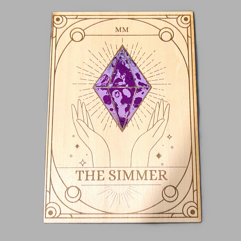 Sims Tarot Card: Laser Engraved Wood Art, Plumbob Gamer Gift - Etsy