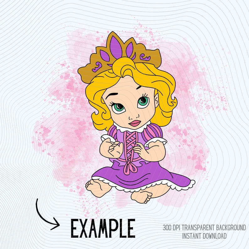 Baby Princess Clipart Bundle PNG | 35 Cute Baby Princesses Digital Art ...