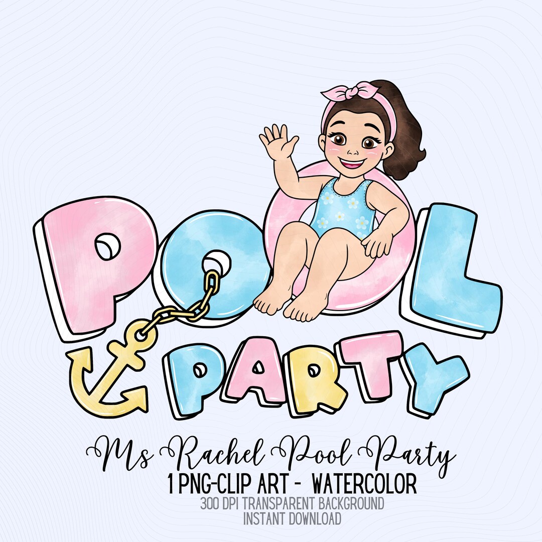 Ms Rachel Pool Party Clipart PNG, Ms Rachel Watercolor, Summer Clipart ...