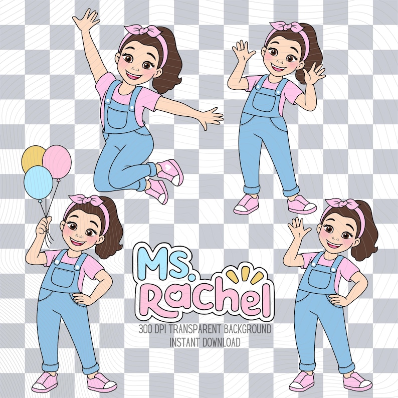 Ms. Rachel Clipart Bundle PNG | 20 Ms. Rachel & Friends Digital Art ...