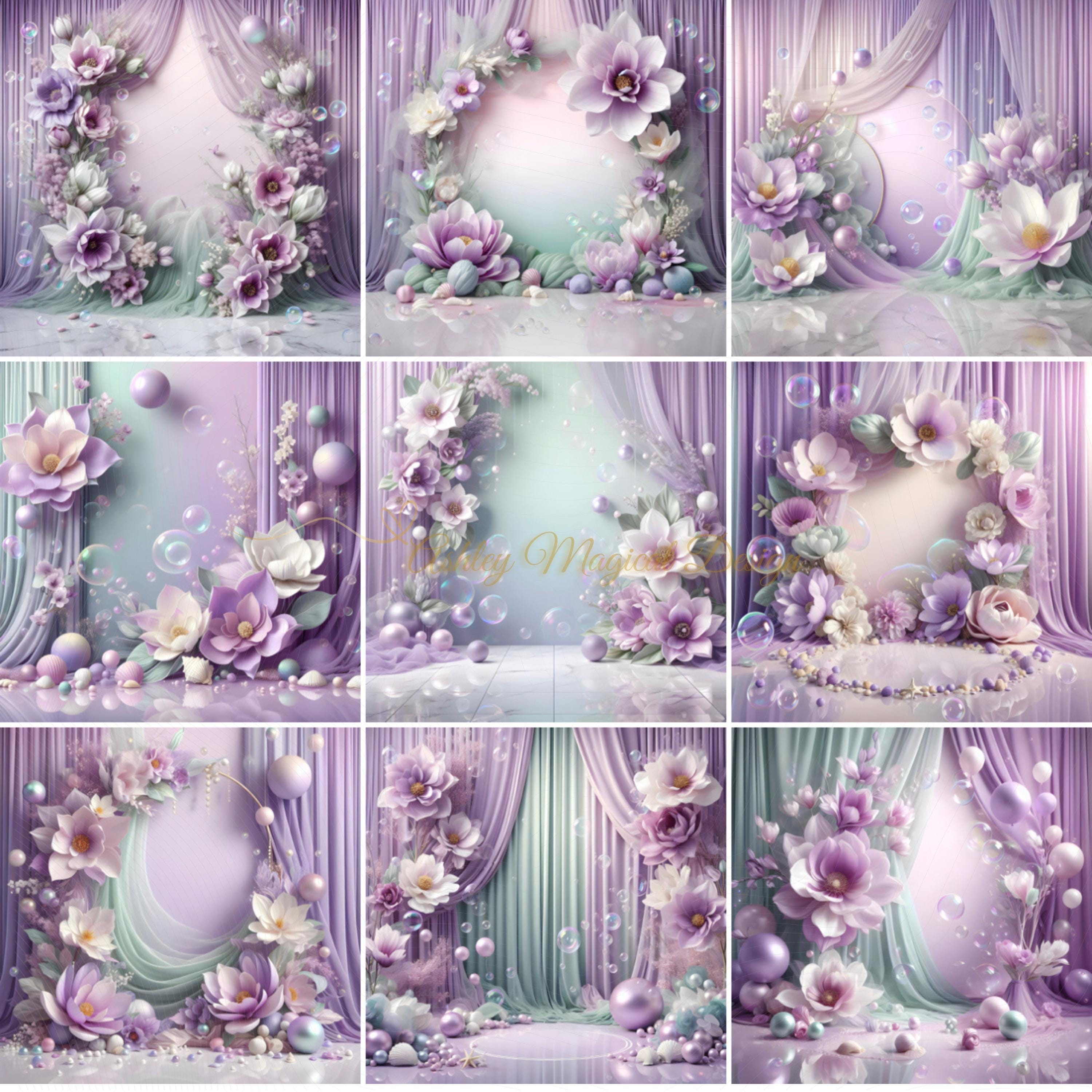 Little Mermaid Pastel Studio Digital Backdrops for Composite ...