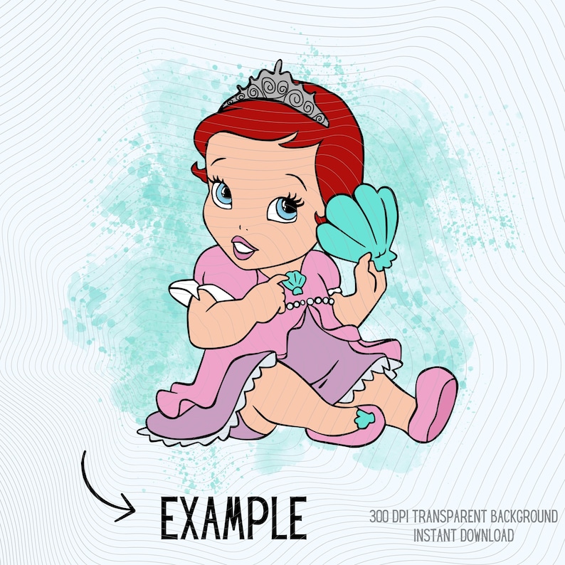 Baby Princess Clipart Bundle PNG | 35 Cute Baby Princesses Digital Art ...