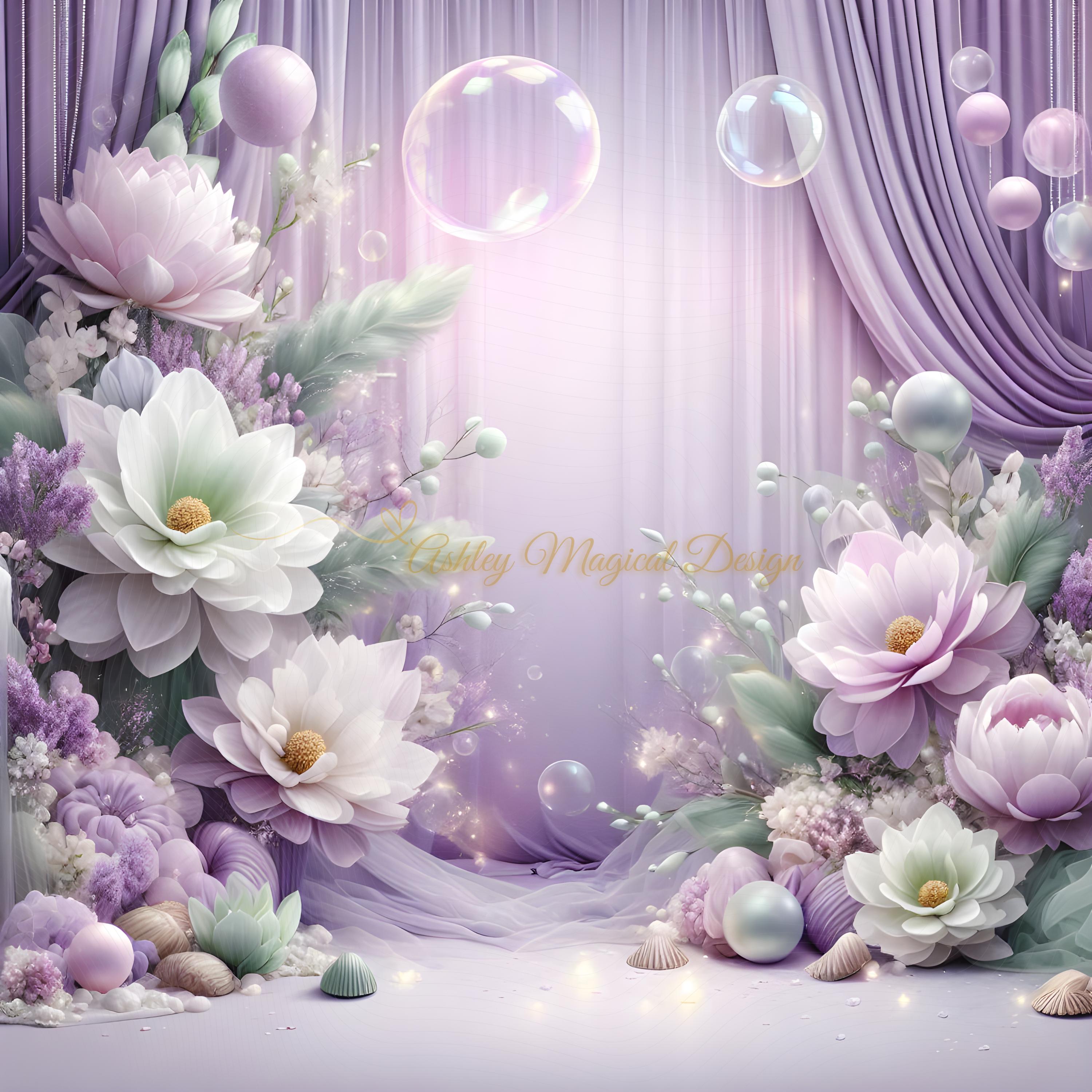 Little Mermaid Pastel Studio Digital Backdrops for Composite ...