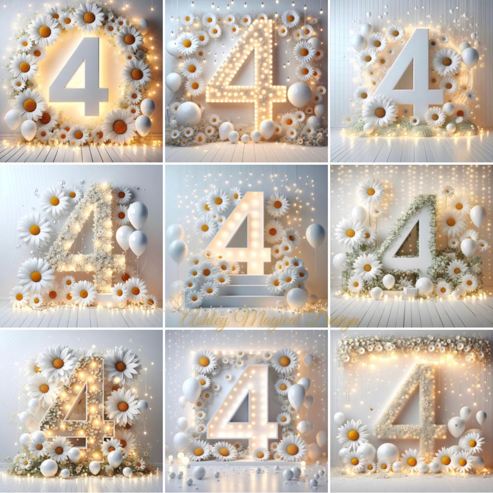 Daisy Flower Panels Digital Backdrops, Children's Photography Studio ...