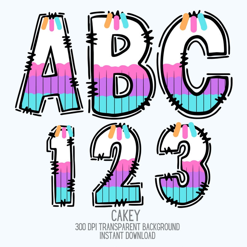 Gabby Dollhouse Doodle Alphabet | Cute Gabby Cat Alphabet PNG | Gabby ...