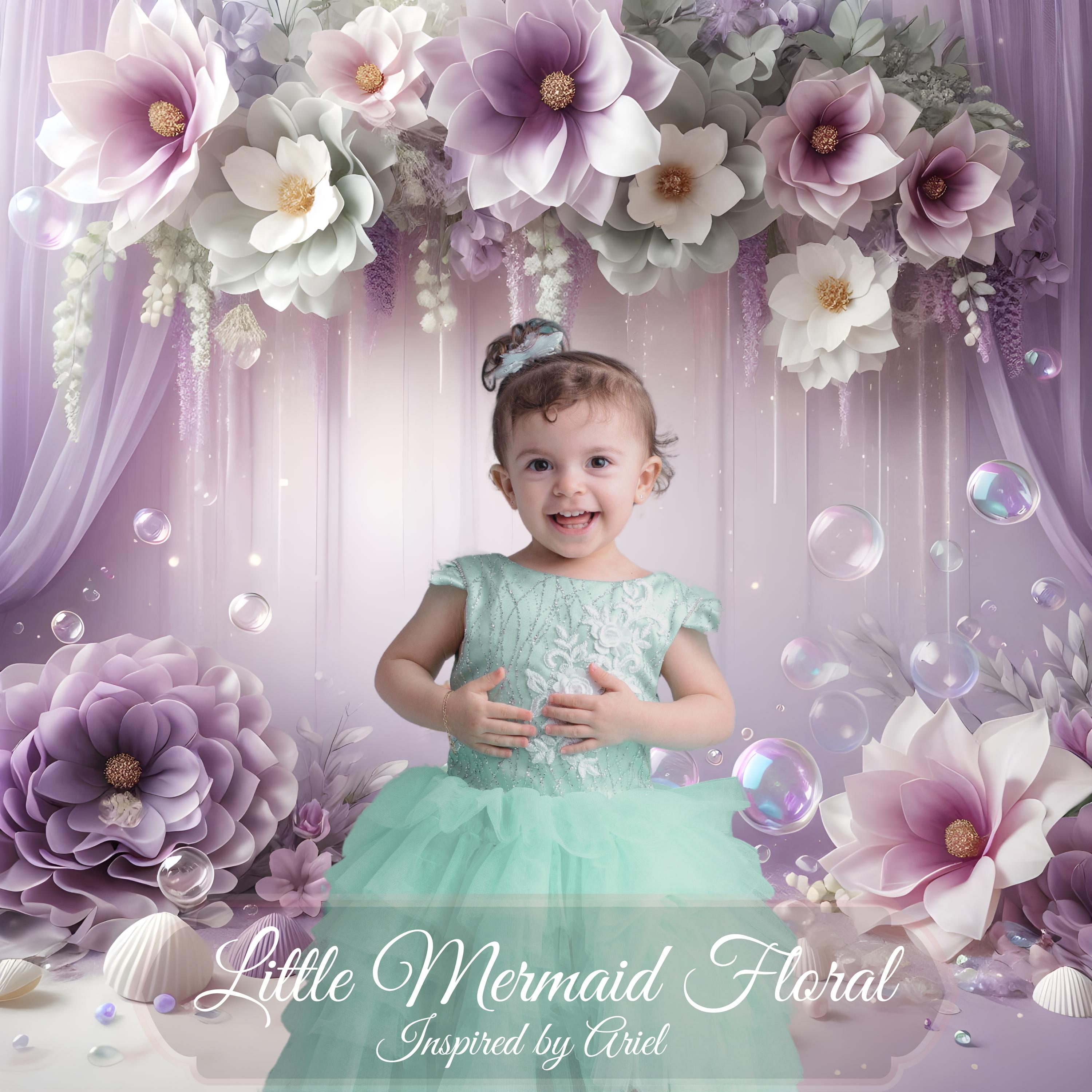 Little Mermaid Pastel Studio Digital Backdrops for Composite ...