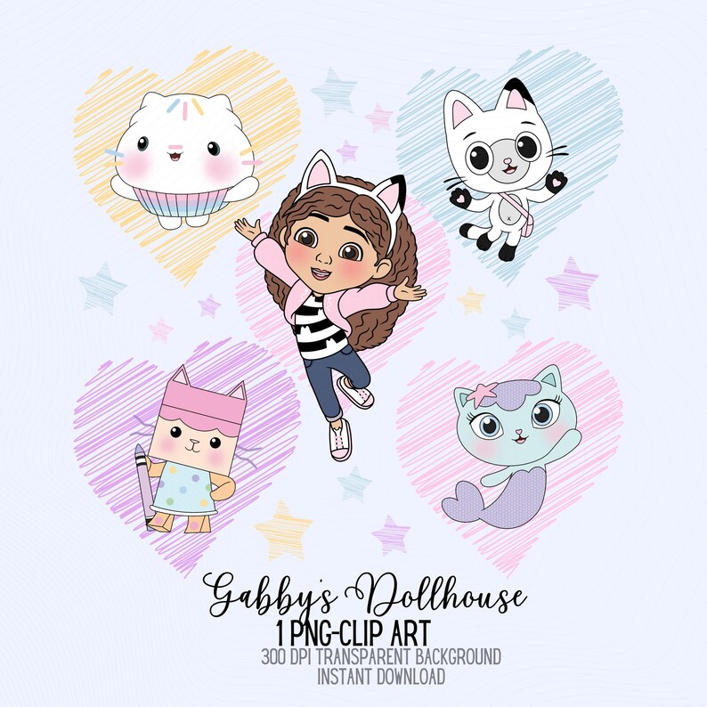 Gabby’s Dollhouse PNG Clipart – Cute Cartoon Digital Download, Kids ...