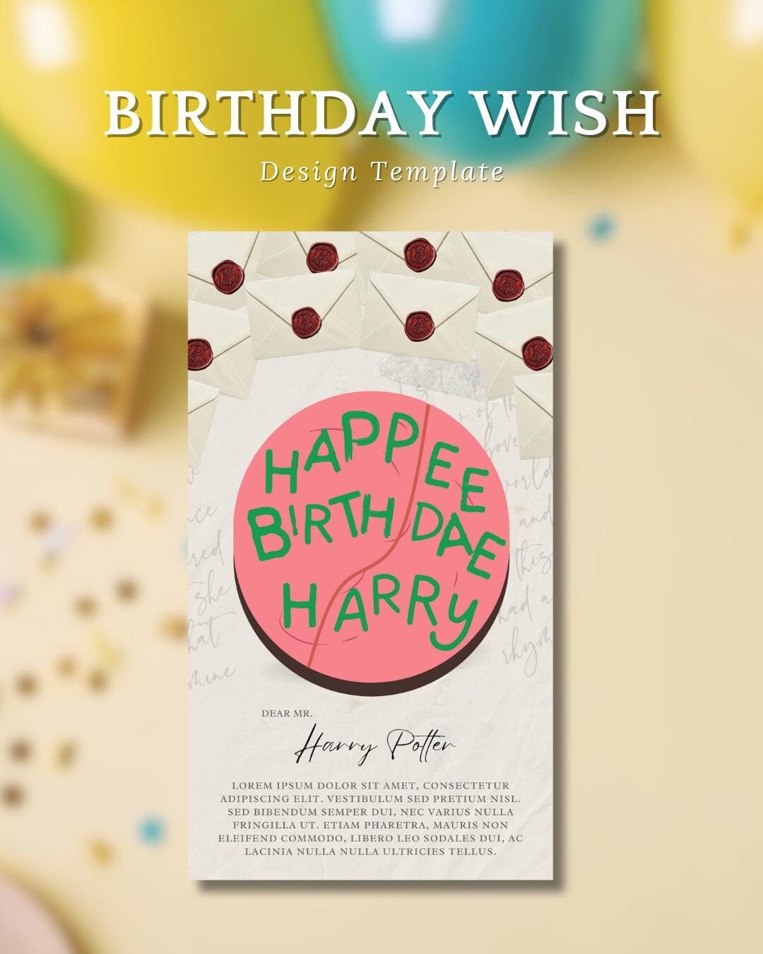 Wizard Magic Birthday Cake Digital Greeting Template - Etsy