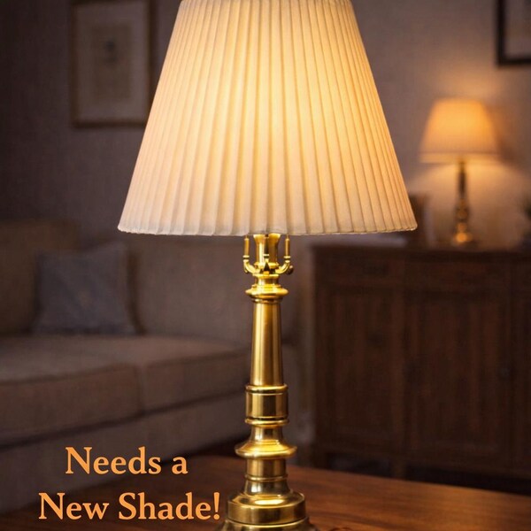 Mcm Solid Brass Lamp - Etsy