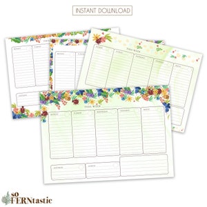 Happy Garden (plants Butterflies and Ladybug) Weekly Planner A4 Sheets ...