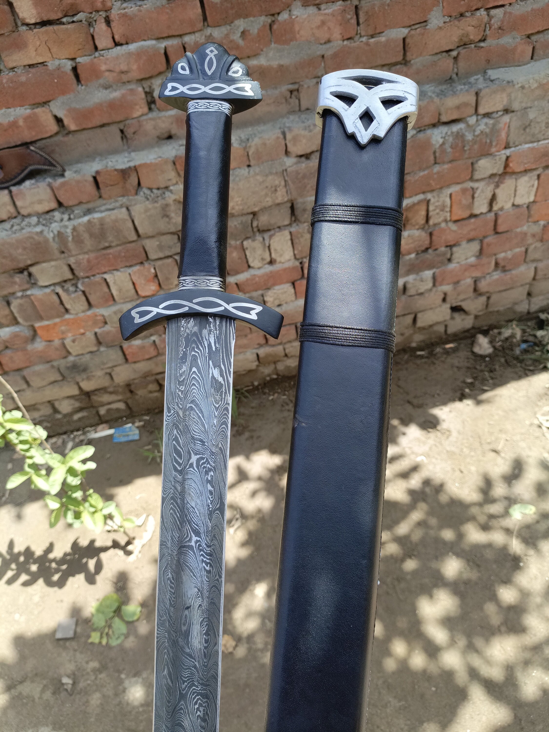 Hand Forged Real Damascus Steel Viking Sword, Damascus Steel Combat ...