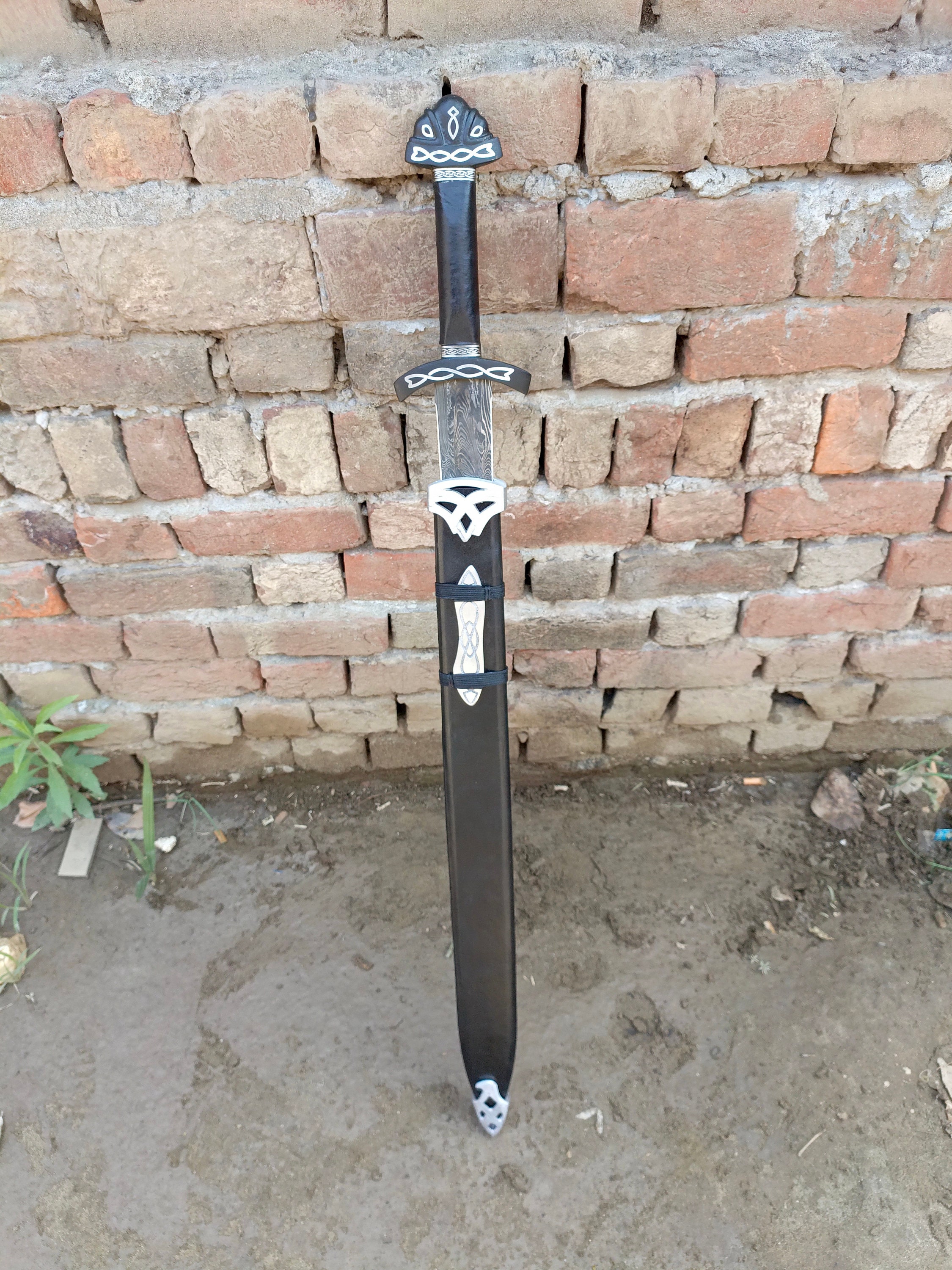 Hand Forged Real Damascus Steel Viking Sword, Damascus Steel Combat ...