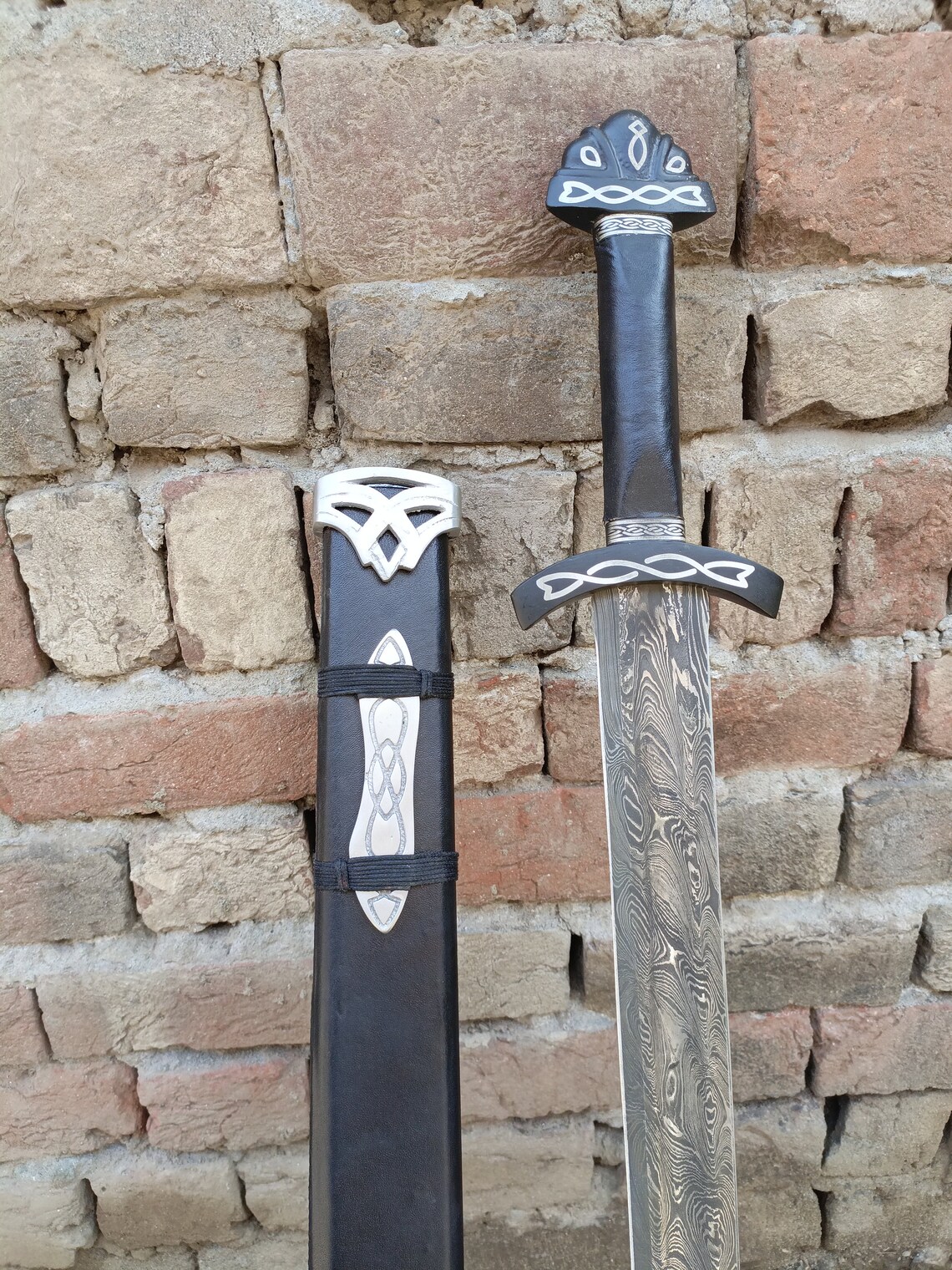 Hand Forged Real Damascus Steel Viking Sword, Damascus Steel Combat ...