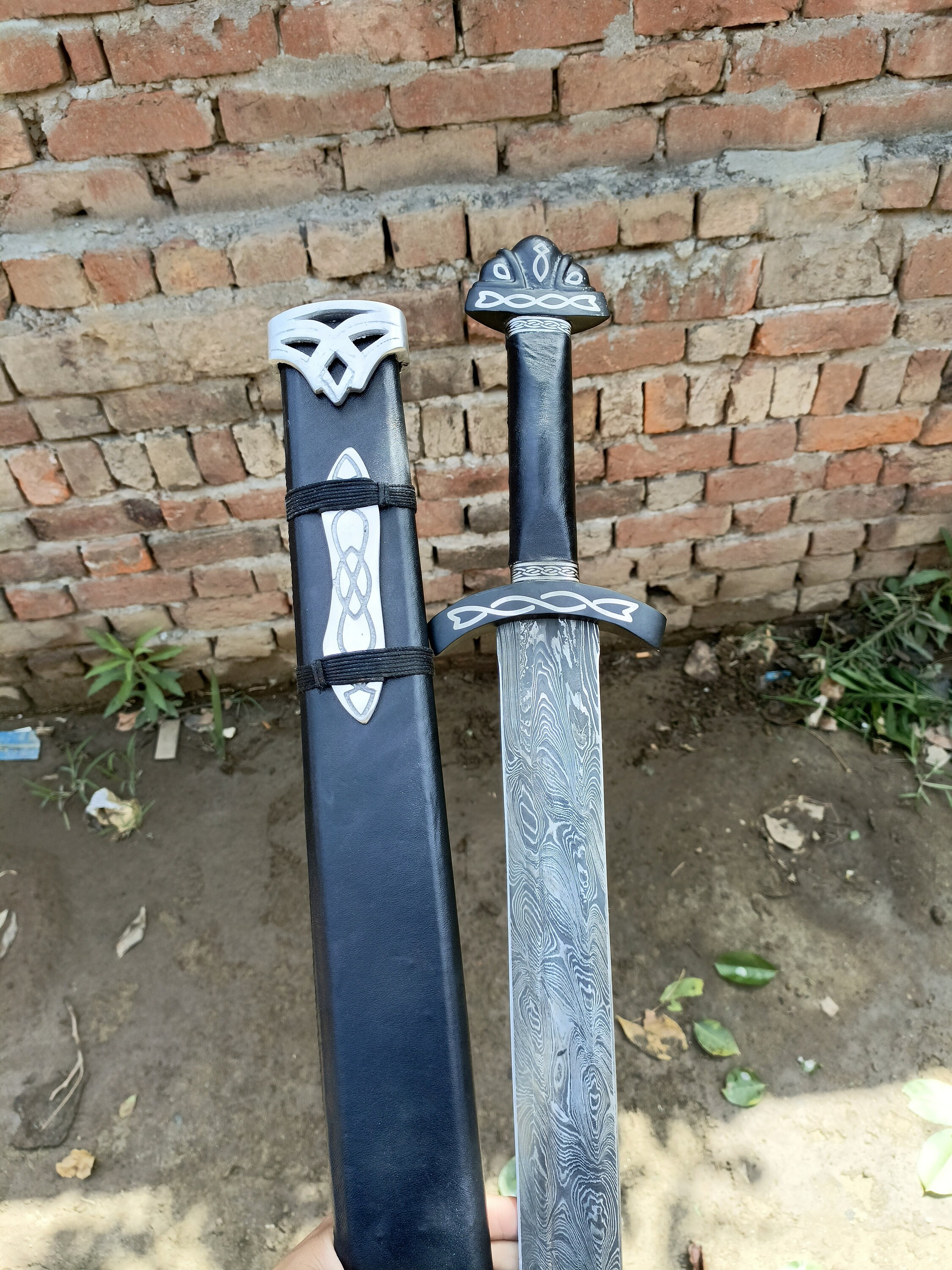 Hand Forged Real Damascus Steel Viking Sword, Damascus Steel Combat ...