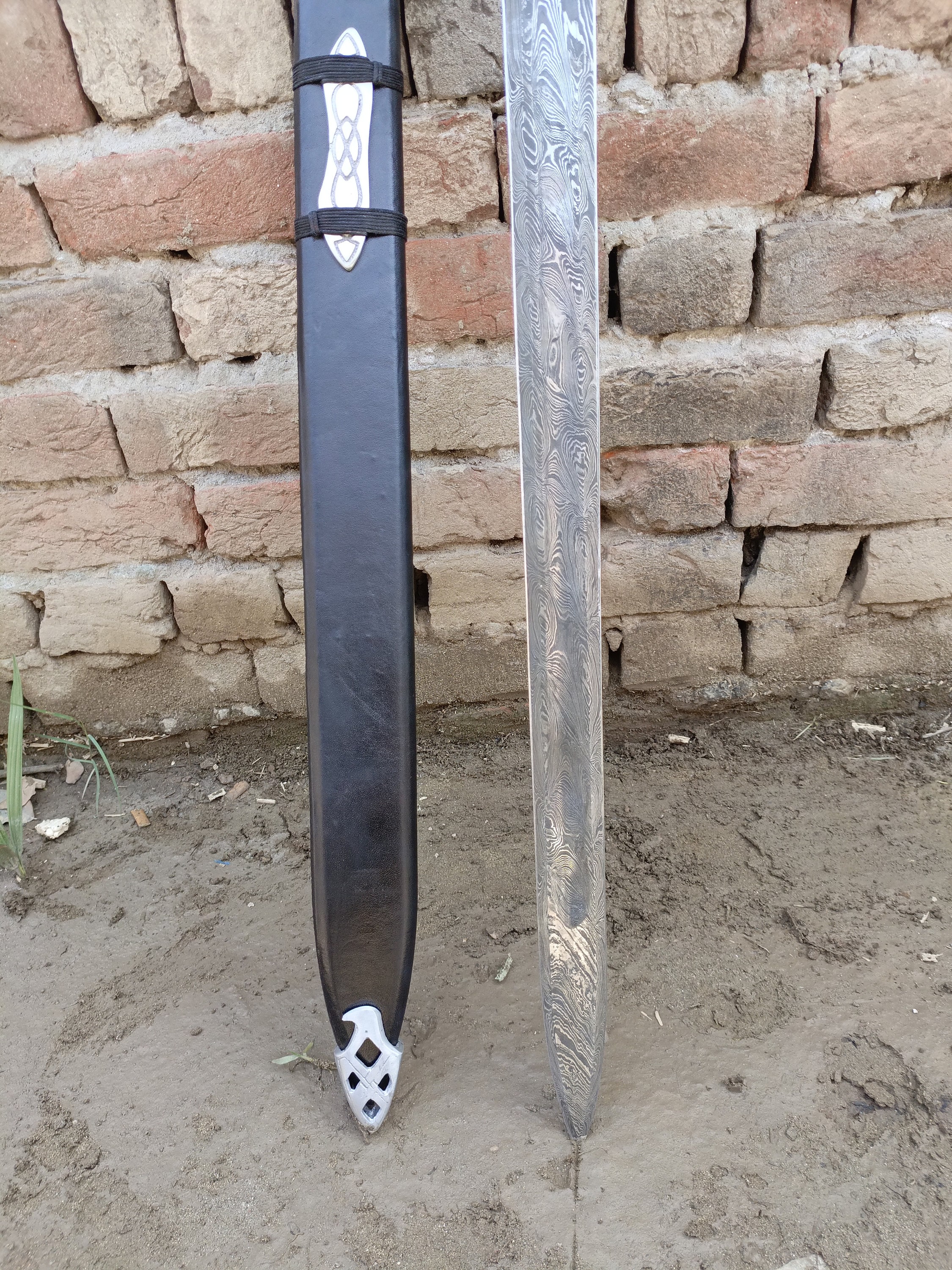 Hand Forged Real Damascus Steel Viking Sword, Damascus Steel Combat ...