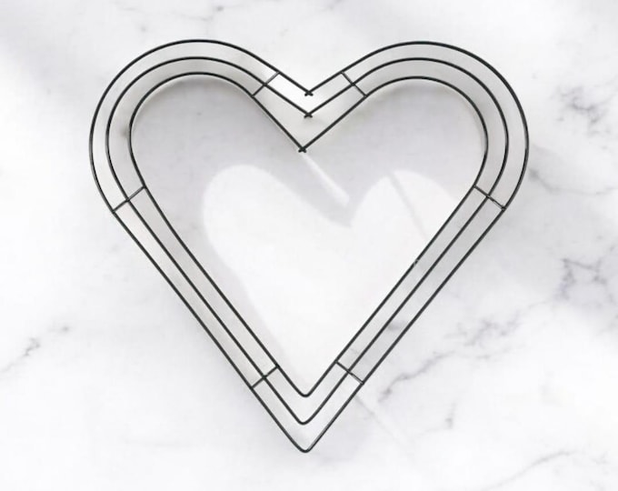 12"x13" Heart Wire Wreath Form DIY Wreaths DIY Heart Wreath Metal ...