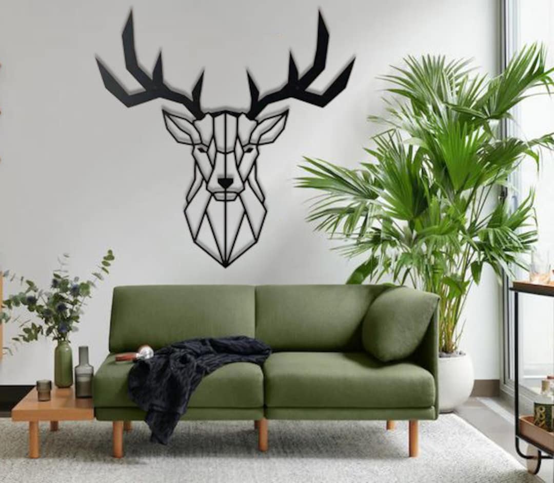 Deer Wall Decor Deer Pattern Black Metal Wall Decor Wall Art Living ...