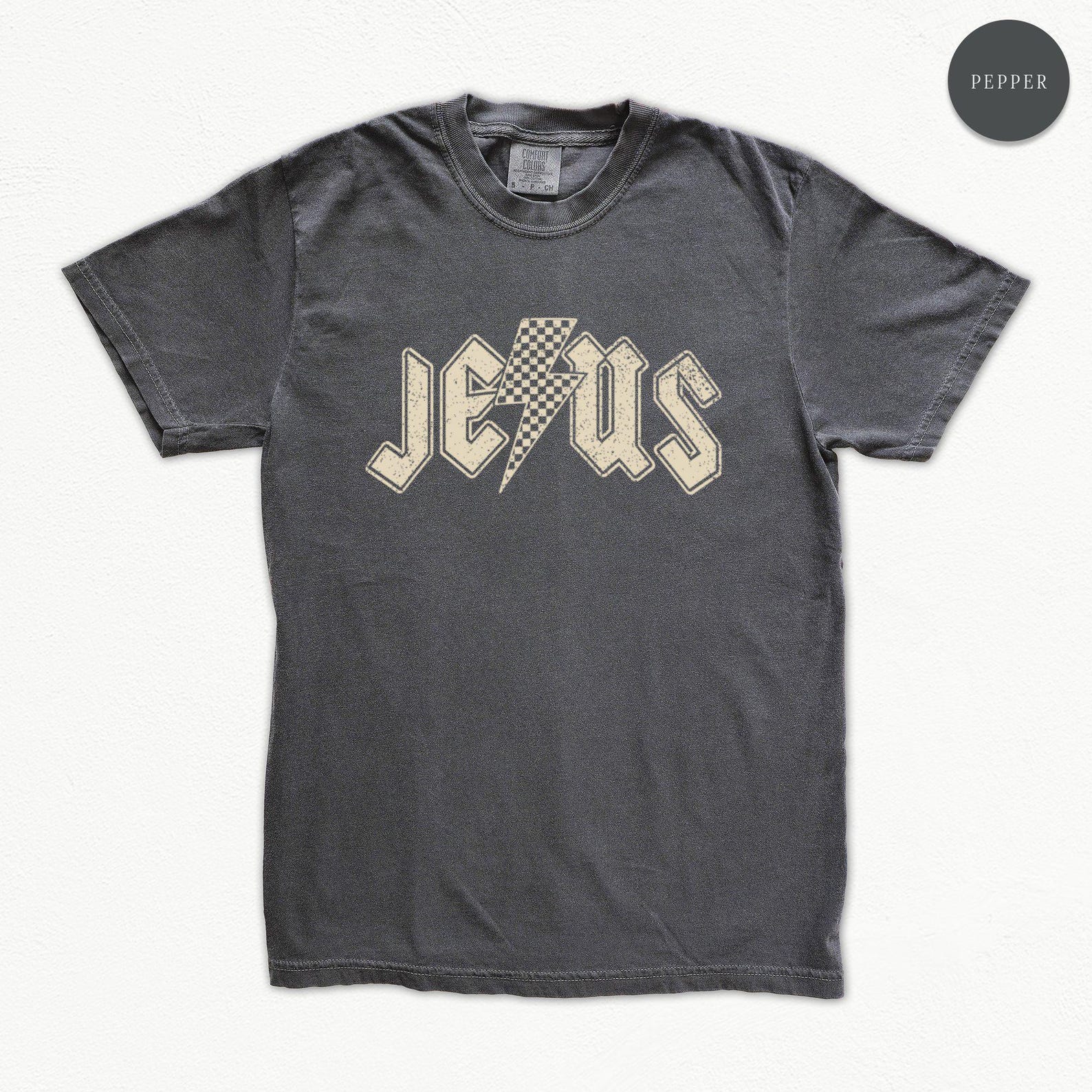 Vintage Jesus Lightning Bolt Graphic T-shirt Faith Inspired Tee Retro ...