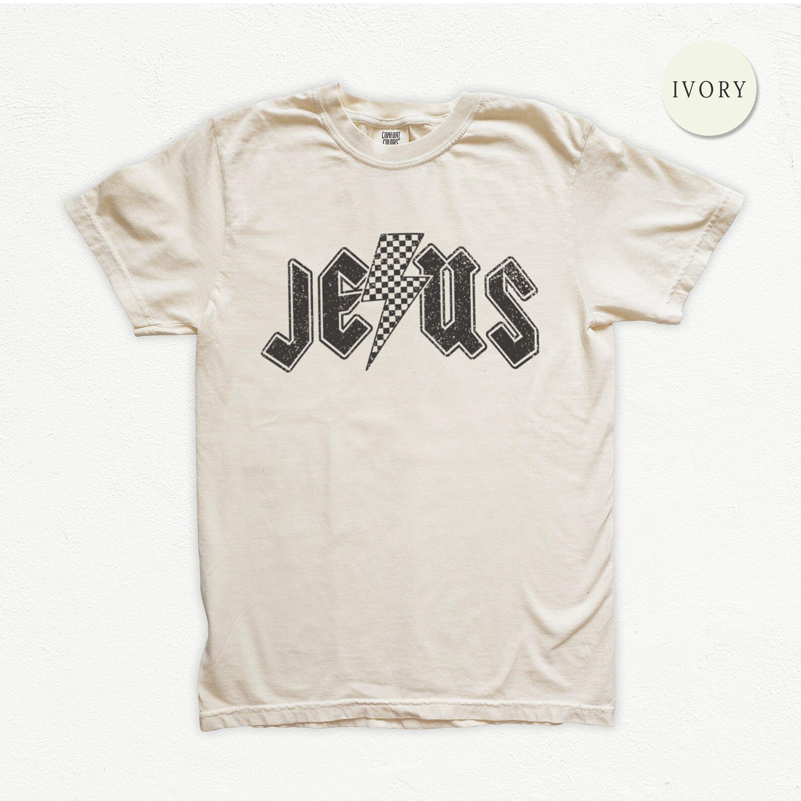 Vintage Jesus Lightning Bolt Graphic T-shirt Faith Inspired Tee Retro ...