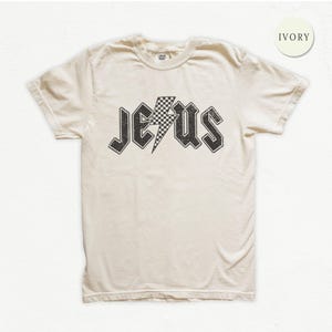 Vintage Jesus Lightning Bolt Graphic T-shirt Faith Inspired Tee Retro ...