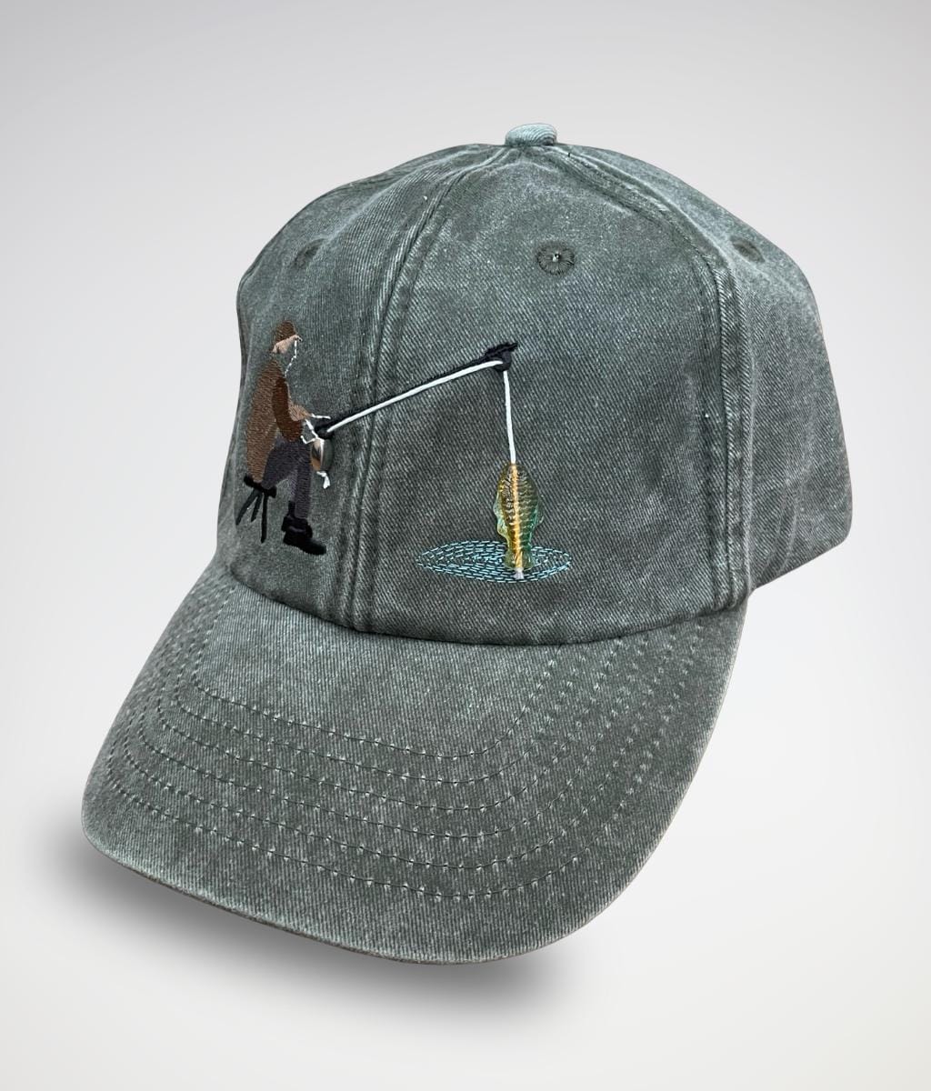 Embroidered Fisherman Hat With Pull-up Glass Fish | Man Fishing Hat ...