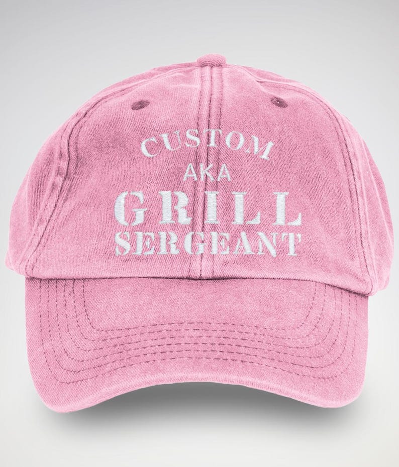 CUSTOM Grill Sergeant Hat | Custom Embroidered BBQ Cap | Funny Barbecue ...