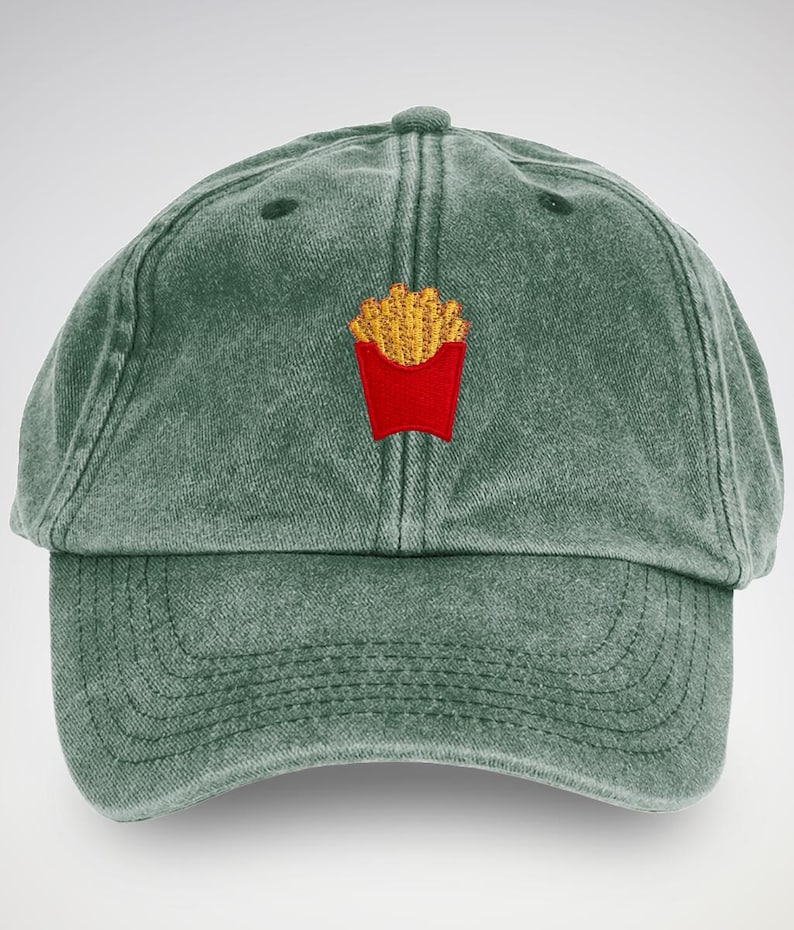 French Fries Embroidered Hat | Cute Fast Food Cap | Kawaii Streetwear ...
