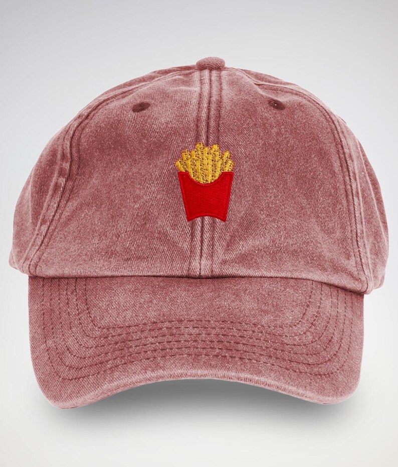 French Fries Embroidered Hat | Cute Fast Food Cap | Kawaii Streetwear ...