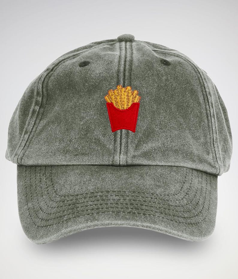 French Fries Embroidered Hat | Cute Fast Food Cap | Kawaii Streetwear ...
