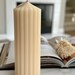 Huge Pillar Ribbed Candle, Organic Tall Pillar Candle, Large Striped ...