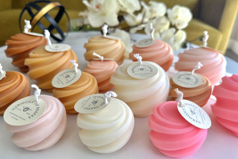 Spiral Ball Soy Candle, Round Swirl Candle, Planet Shaped Candle ...