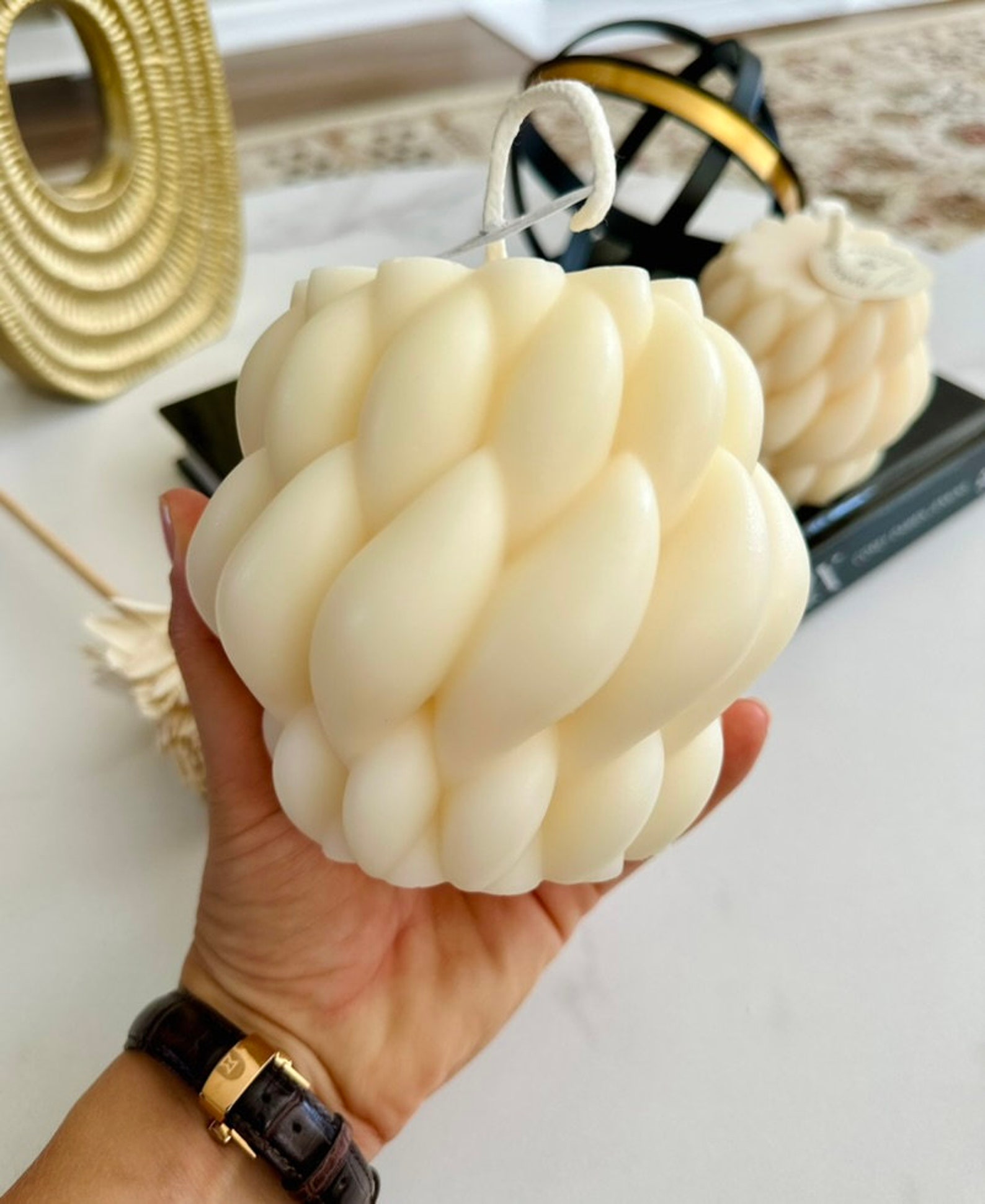 Huge Knot Candle, Chunky Yarn Shaped Candle, Knit Candle, Aesthetic ...
