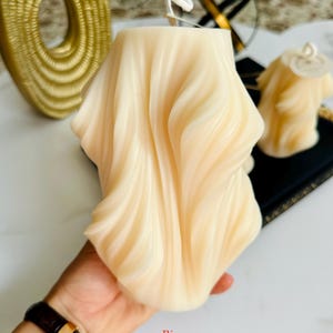 Twisted Wavy Pillar Candle, Huge Curve Candle, Organic Soy Wax, Shaped ...