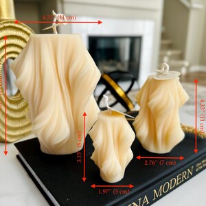 Twisted Wavy Pillar Candle, Huge Curve Candle, Organic Soy Wax, Shaped ...