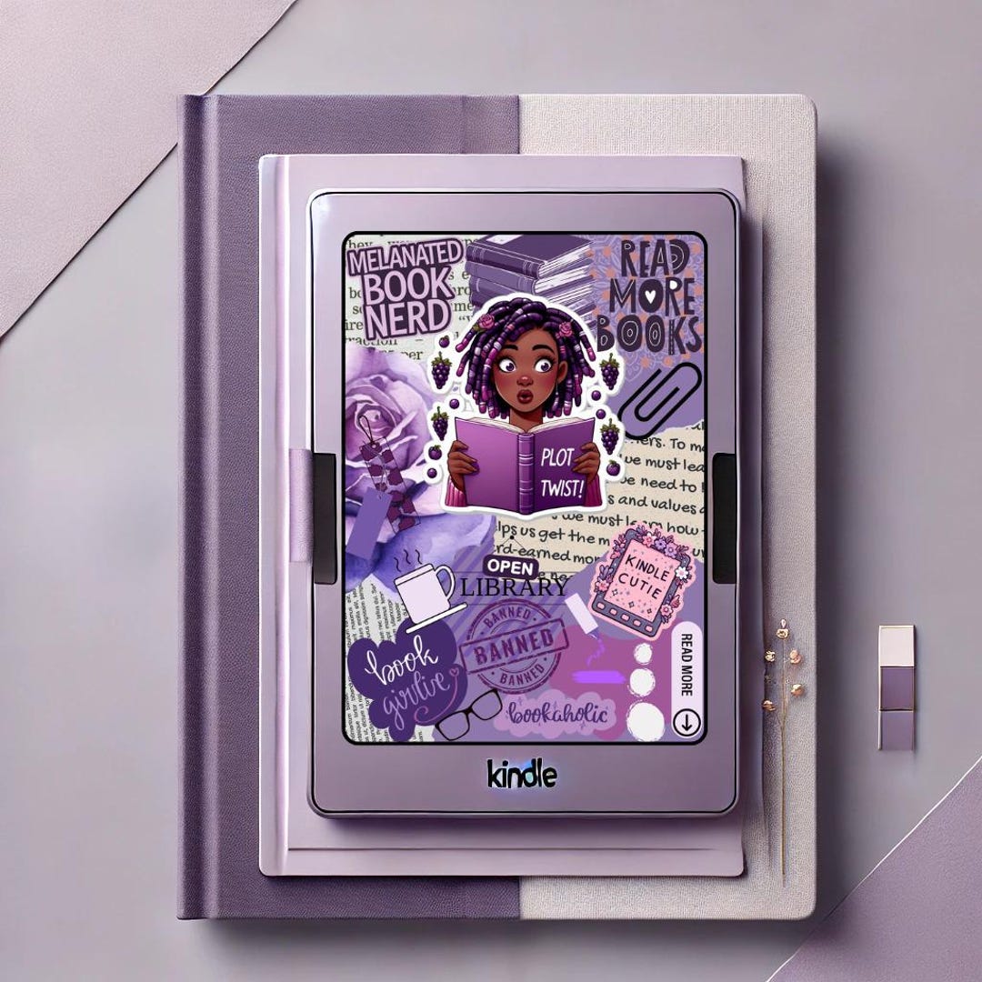 Purple Collage Kindle Insert, Book Lover Printable (digital Download ...
