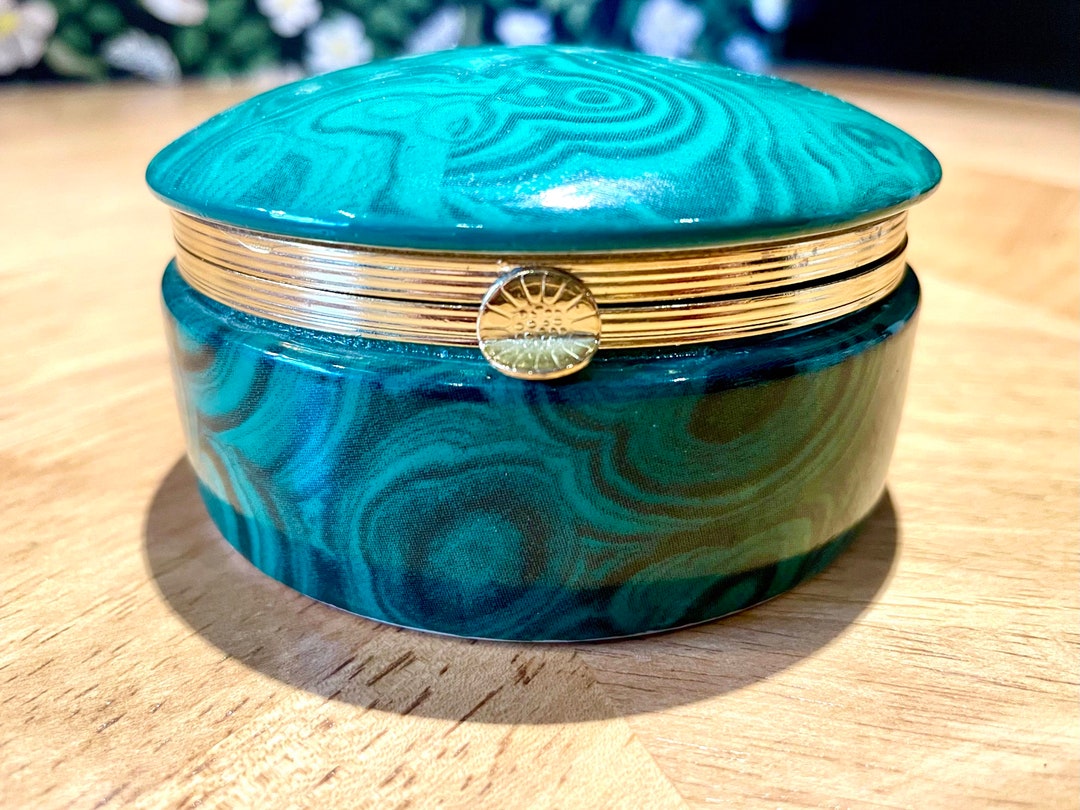 Vintage Frederick Cooper Faux Malachite Porcelain Box - Etsy