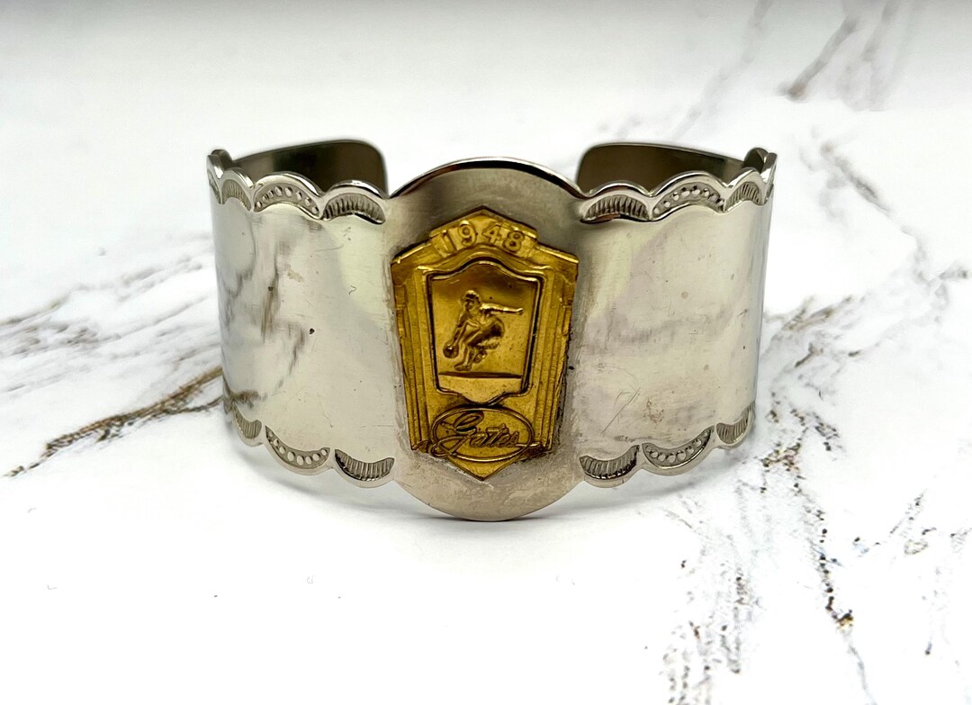 Vintage 1948 Bowling Medal Cuff Bracelet Award - Etsy