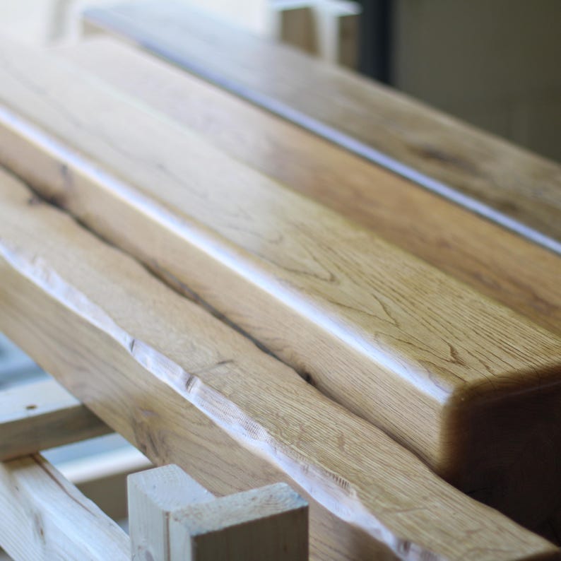 10x10cm Oak Mantelpiece Mantel Beam, Large Rounded Edge - Fixings ...