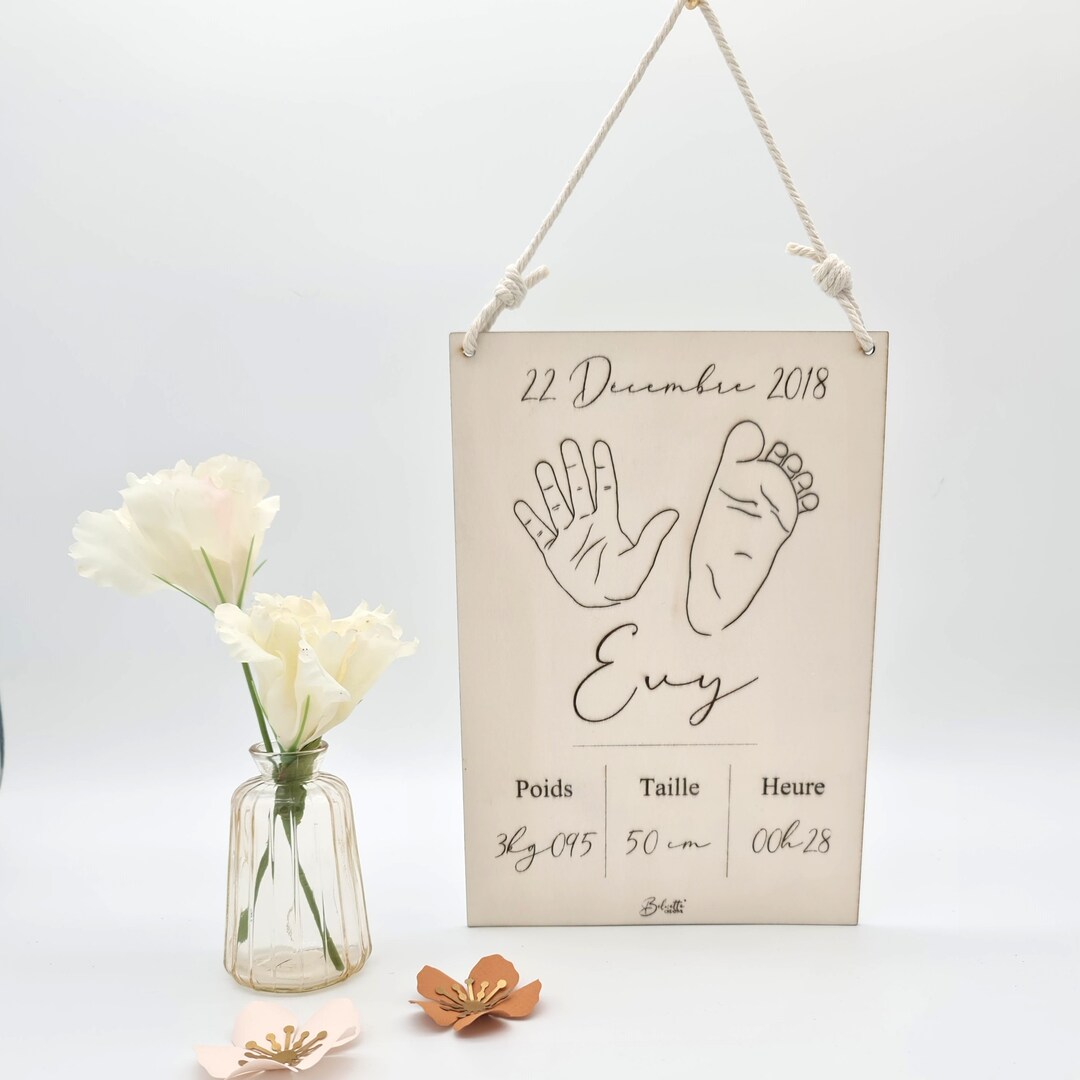 Personalized Birth Chart "drawing A Hand and A Foot" - Etsy