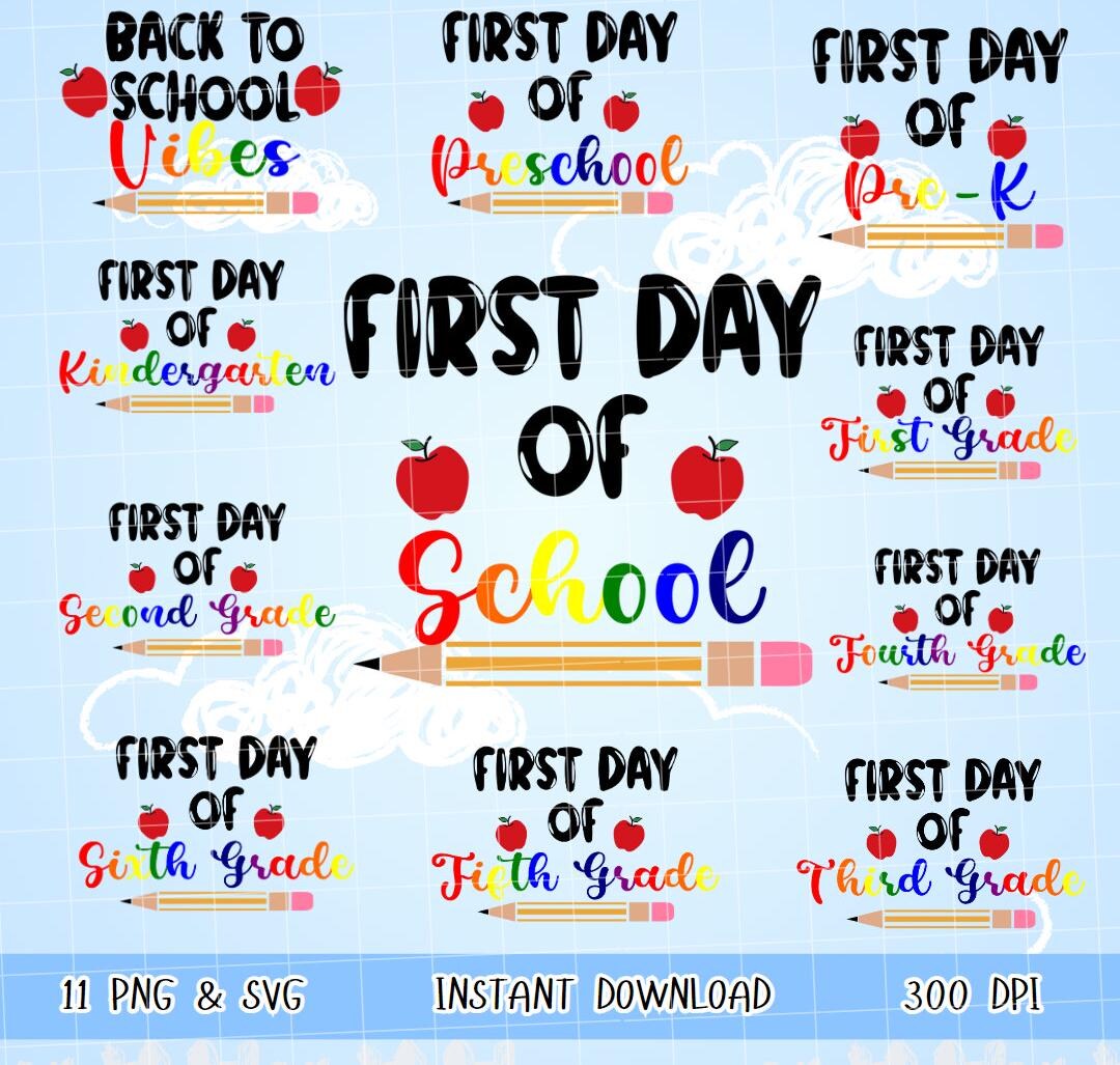 First Day of School Rainbow Colors, Back to School, Preschool-6th Grade ...