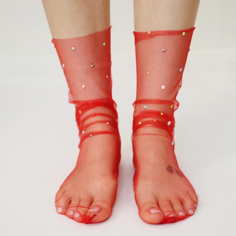 Rhinestone Socks - Etsy