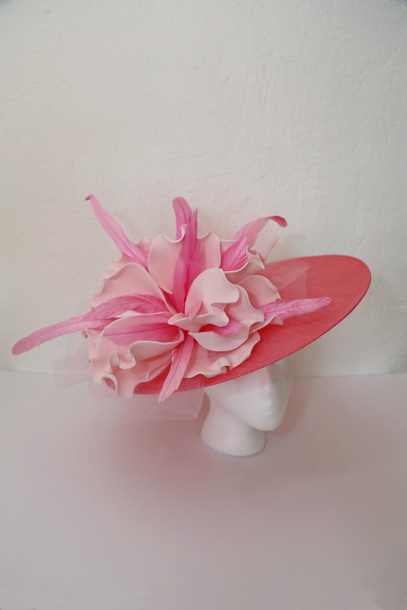 Pink Kentucky Derby Hat Light Pink Wedding Guest Hat Pink Feathers ...