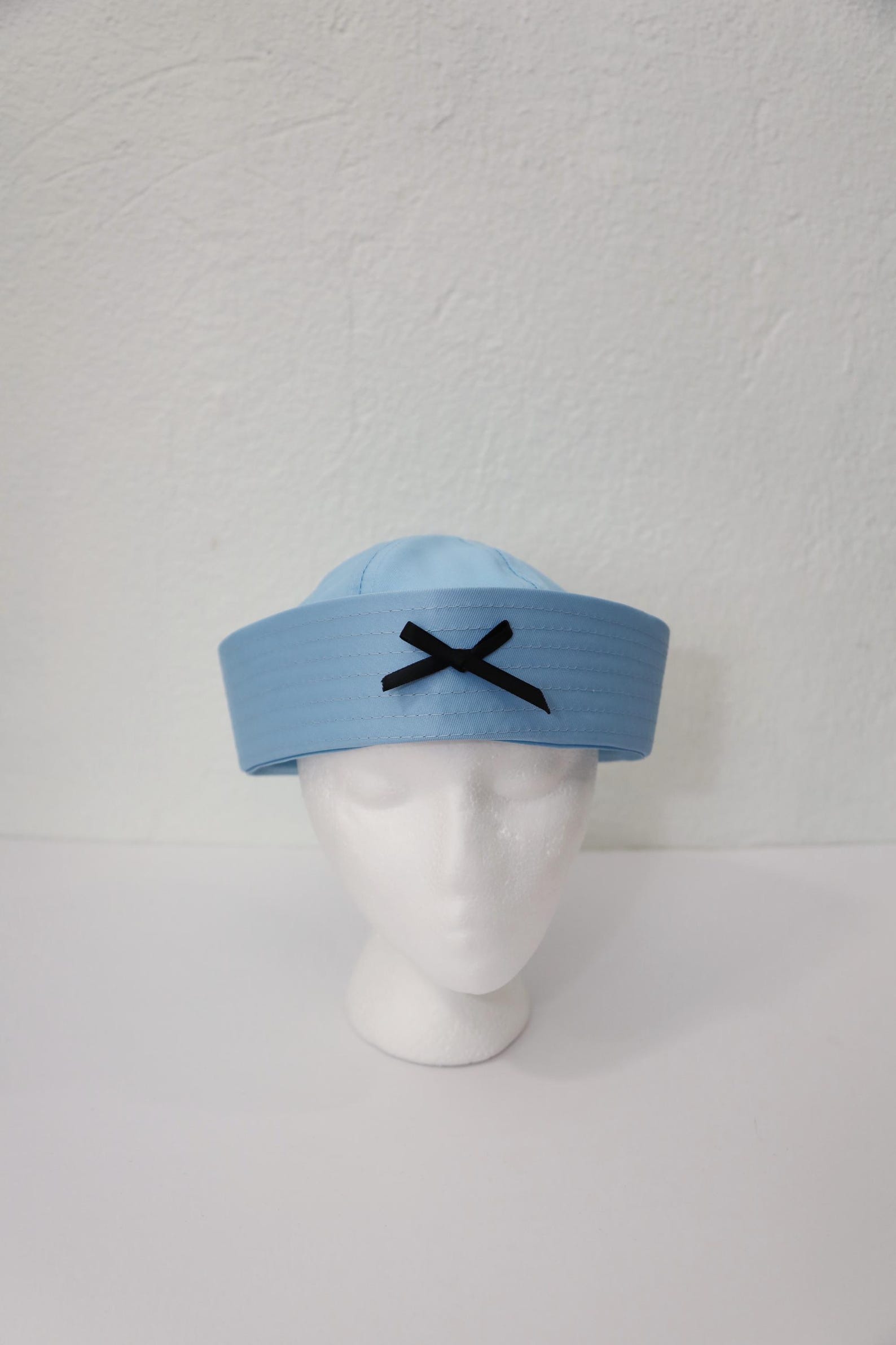 Blue Sailor Hat Panama Cap Summer Beach Hat Soft Retro Cap With Bow ...