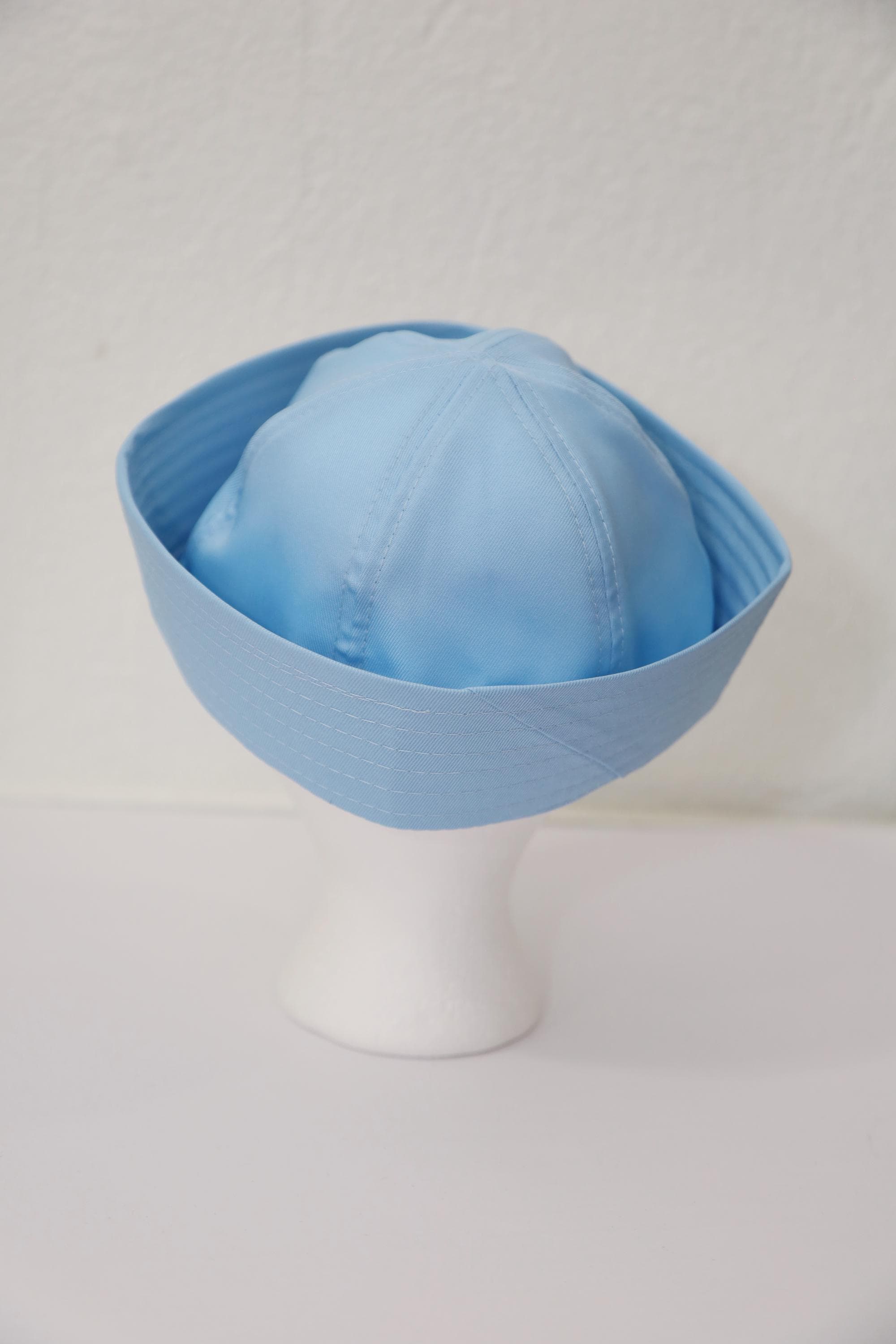 Blue Sailor Hat Panama Cap Summer Beach Hat Soft Retro Cap With Bow ...