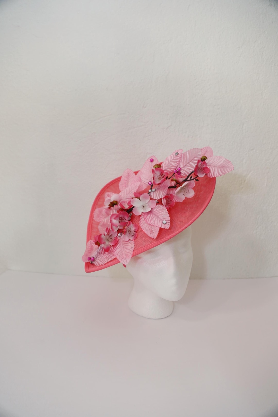 Pink Cherry Blossom Fascinator Light Pink Flowers Hat Kentucky Derby ...