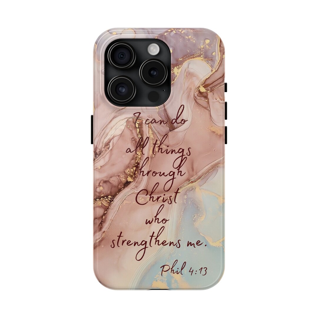 Phil 4:13 Blessing Scripture Verse Christian Marble iPhone 15 14 13 12 ...