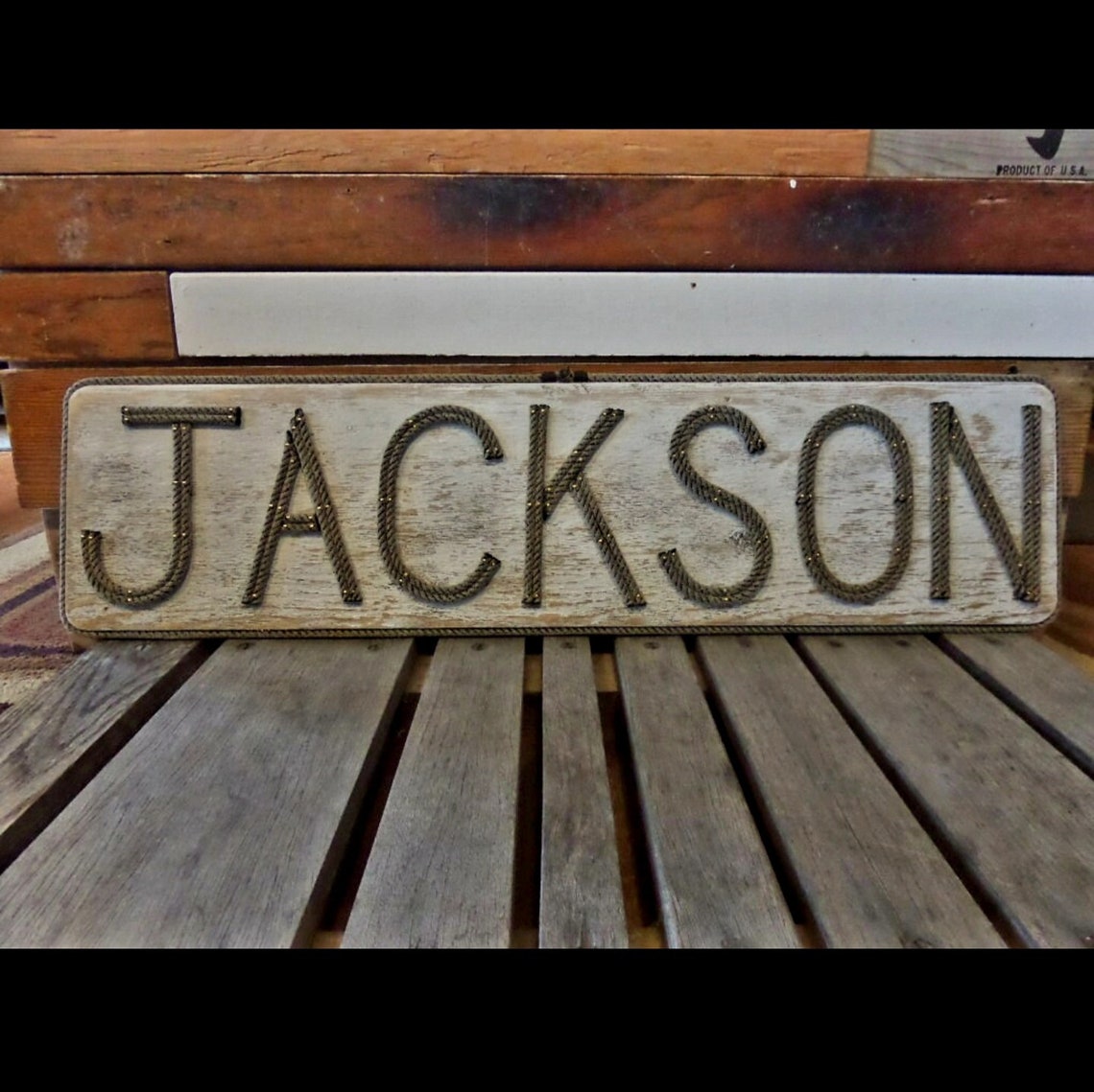 Custom Rope Letter Sign: Nautical Nursery Decor, Alaskan Wood - Etsy