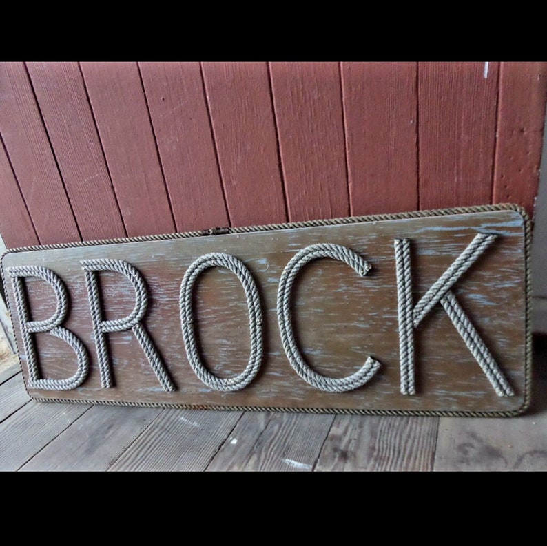 Custom Rope Letter Sign: Nautical Nursery Decor, Alaskan Wood - Etsy