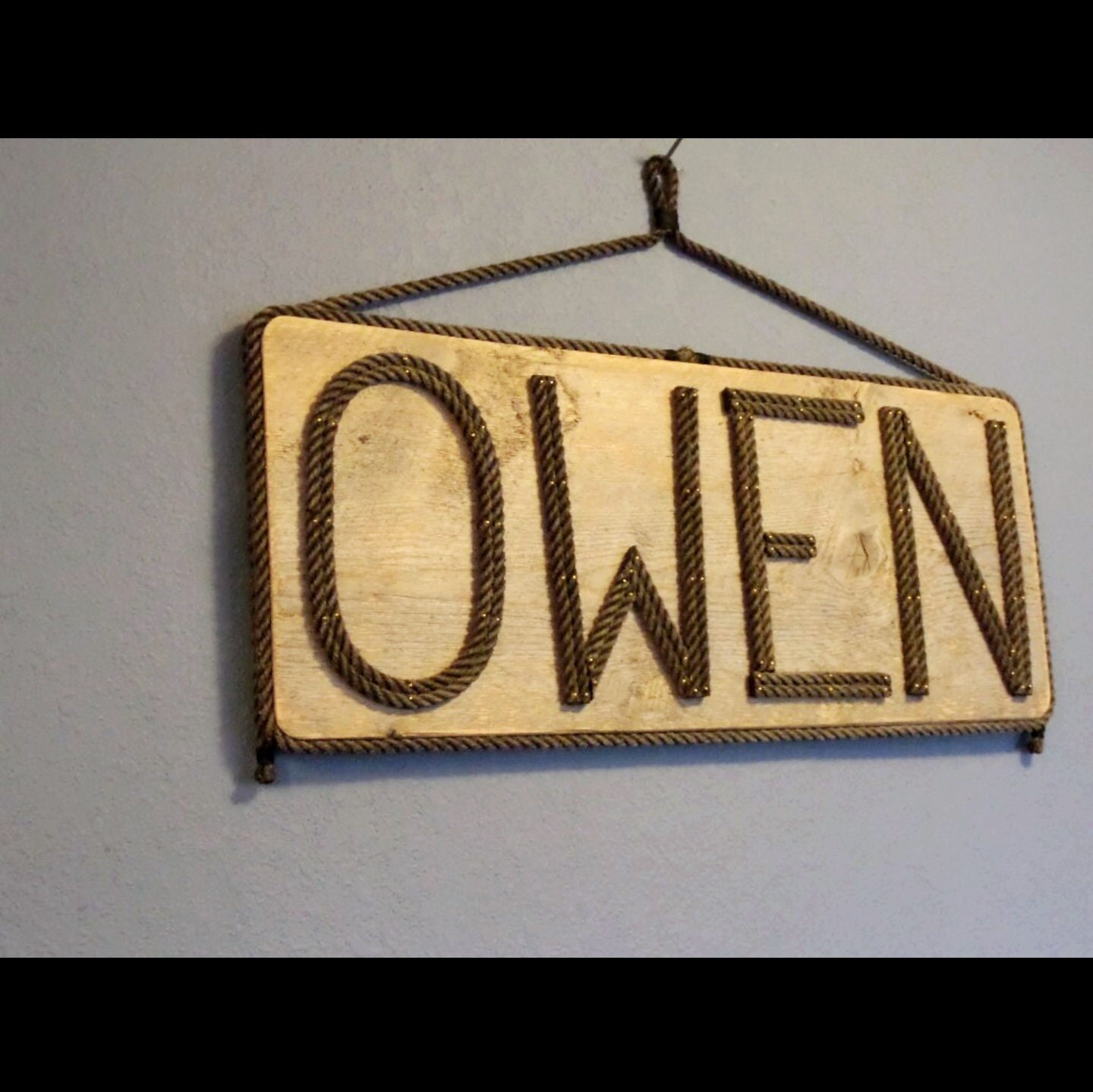 Custom Rope Letter Sign: Nautical Nursery Decor, Alaskan Wood - Etsy