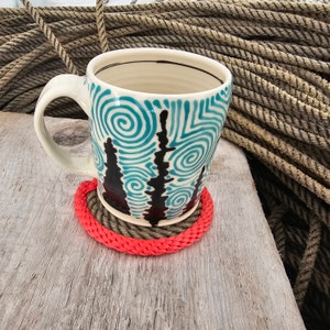 Nautical Rope Coasters NATURAL TAN Accent Color Handcrafted From ...